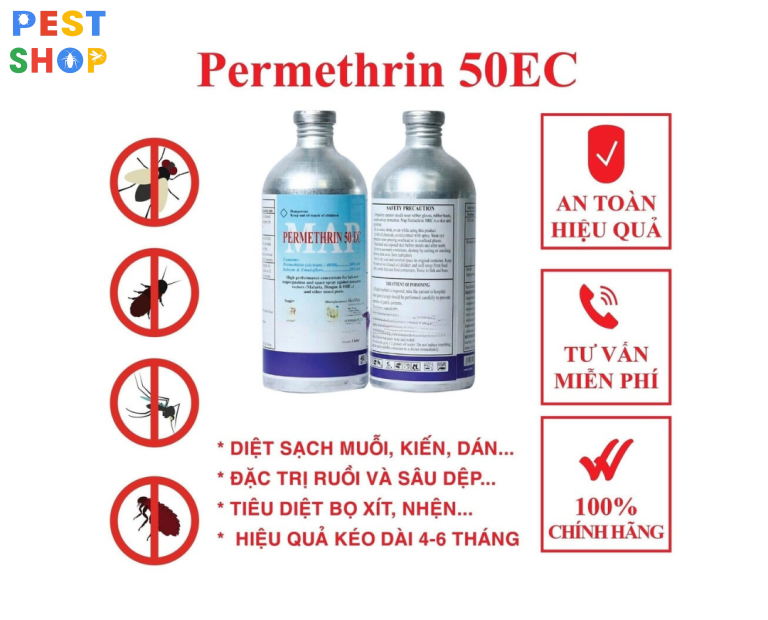 Mua Permethrin 50EC chai nhôm 1 lít giá 600.000đ, Free Ship