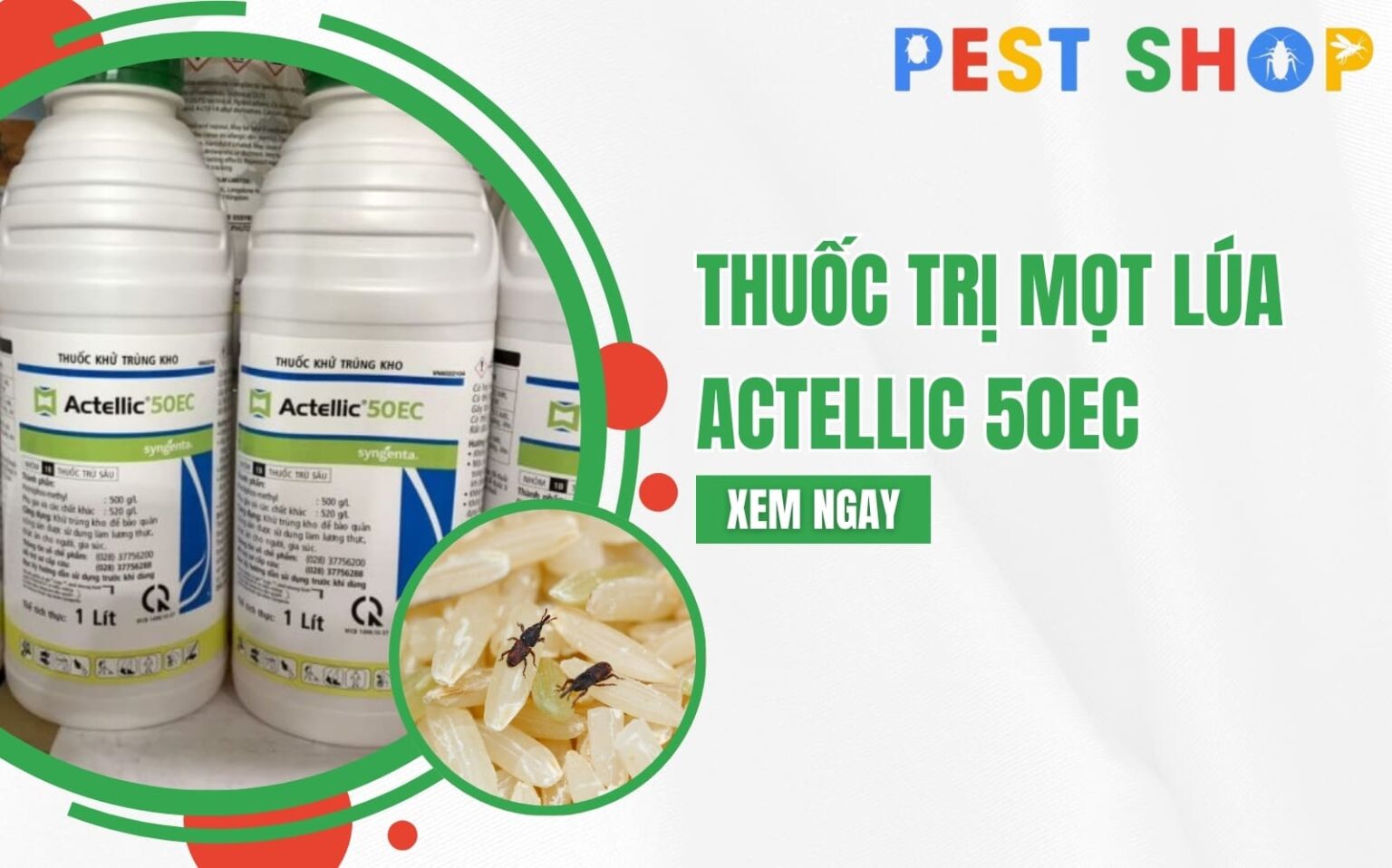 Thuốc trị mọt lúa Actellic 50EC hiệu quả, tiện lợi, an toàn